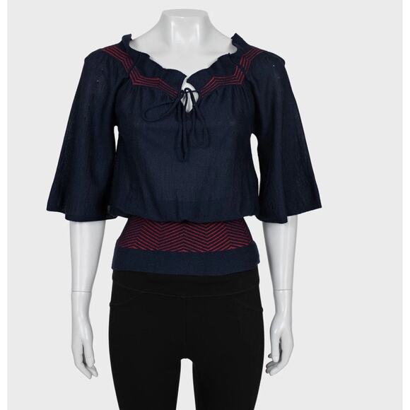 Dior | Tops | Christian Dior Blue Striped Cashmeresilk Blouse It4s | Poshmark